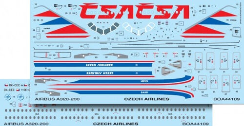BOA Decals 144109 Airbus A320 Czech Airlines (for Zvezda kits)