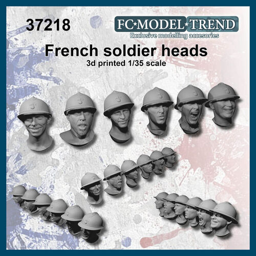 FC ModelTrend 37218 French Soldier Heads WWII