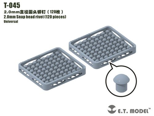 ET Model T-045 2.0 mm Snap head rivet (120 pieces)