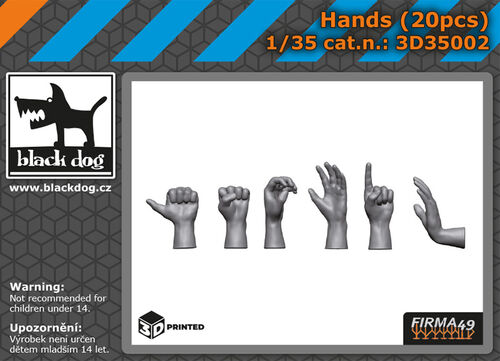 Black Dog 3D35002 Hands (20pcs)