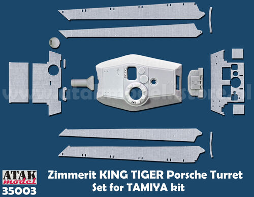 Atak Model 35003 Zimmerit King Tiger Porsche Turret (for Tamiya kits)