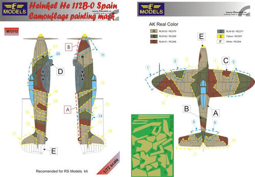 LF Models M72112 Heinkel He 112B-0 Spain Camouflage Painting Mask (For RS Models)