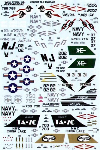 Xtradecal 72086 Vought TA-7 C Corsair Twosair (10 schemes)