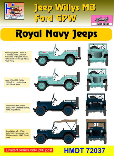 H-Model Decals T72037 Willys Jeep MB/Ford GPW: Royal Navy Jeeps