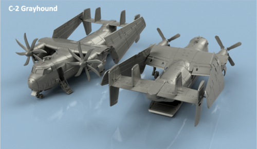 L'Arsenal 2.0 3D400117 Grumman C-2 Greyhound folded wings (2 planes)