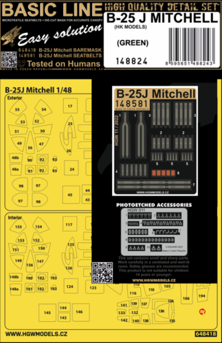 HGW Models 148824 B-25J Mitchell Green set