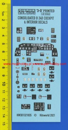 Kits World 3D1321035 Consolidated B-24D Liberator 3D Full colour Instrument Panel (for Hobby Boss kits)