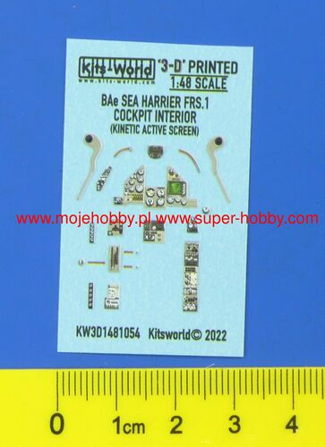 Kits World 3D1481054 BAe Sea Harrier FRS.1 (screens on) 3D Full colour Instrument Panels (for Kinetic kits)