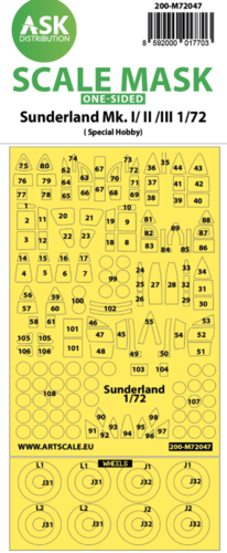Art Scale Kit M72047 Sunderland Mk.I, Mk.II, Mk.III one-sided