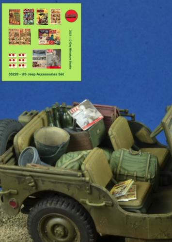 D-DAY miniature studio 35220 WWII US Jeep Accessories Set