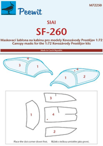 Peewit 72250 Canopy mask for SF-260 Kovozávody Prostìjov