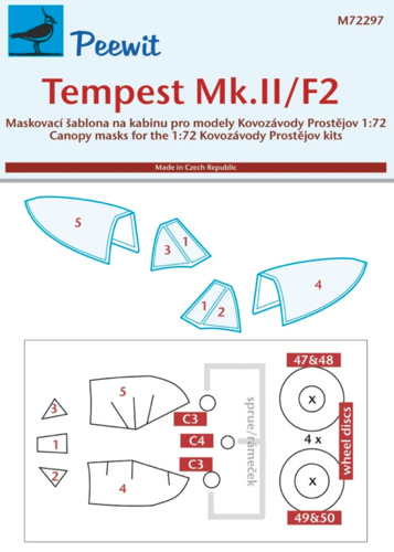 Peewit 72297 Canopy mask for Tempest Mk.II/ F2 Kovozávody Prostìjov
