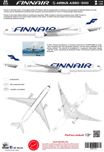 8aDecs 7909-716-200 Finnair Airbus A350-900