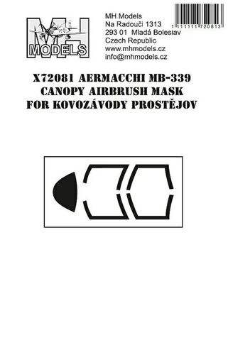 MH Models X72081 Aermacchi MB-339 canopy airbrush mask for Kovozávody Prostějov