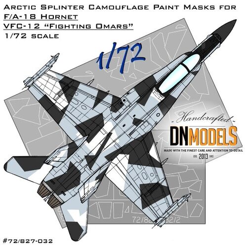 DN Models 72-827-032 F/A-18 Hornet Aggressor Arctic Splinter Camo Paint Masks