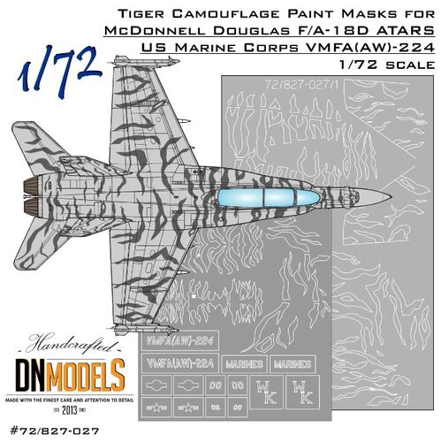 DN Models 72-827-027 Tiger Camo Paint Masks For ATARS F/A-18D Hornet VMFA-224