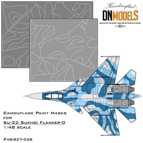 DN Models 48-827-038 Camouflage Paint Masks For Su-33 Flanker-D