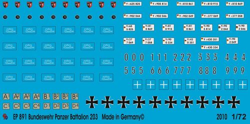 Peddinghaus-Decals 0891 Bundeswehr Tank Battalion No. 203