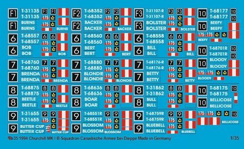 Peddinghaus-Decals 1994 Churchill MK I B-Squadron Canadian Army At Dieppe