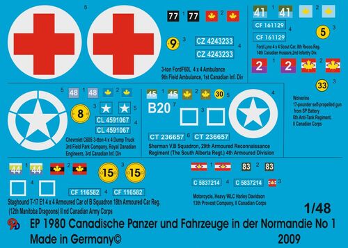 Peddinghaus-Decals 1980 Canadian Tanks And Vehicles In The Normandy No. 1
