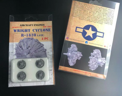 Print Scale PSR72015 Wright Cyclone R-1820 late (4 pcs)