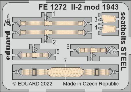 Eduard FE1272 Il-2 mod. 1943 seatbelts STEEL ZVEZDA