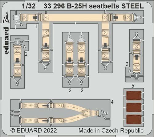 Eduard 33296 B-25H seatbelts STEEL HKM