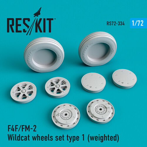 RES/KIT 72-0334 F4F/FM-2 Wildcat wheels set type 1 weighted