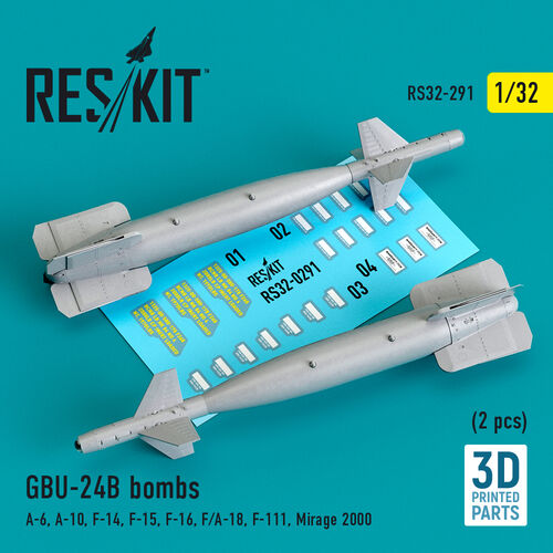 RES/KIT 32-0291 GBU-24B Bombs (2 pcs) (A-6, A-10, F-14, F-15, F-16, F/A-18, F-111, Mirage 2000)