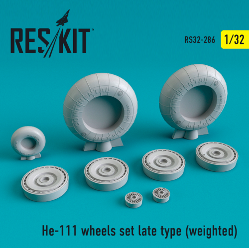 DISCONTINUED RES/KIT 32-0286 He-111 wheels set late type weighted