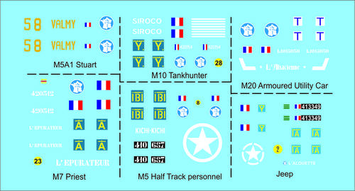 Black Lion Decals 72059 French 2nd DB (armoured) Vehicles - 1944-1945