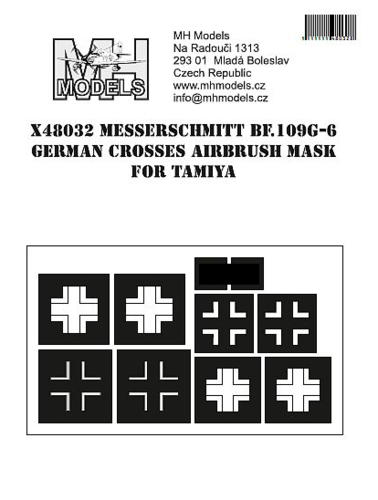 MH Models X48032 Messerschmitt Bf.109G-6 German Crosses airbrush mask
