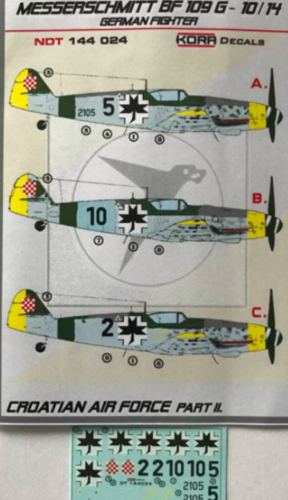Kora Models NDT144024 Messerschmitt Bf-109G-10/14 Croatian II