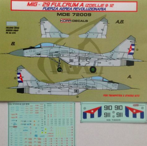 Kora Models MDE72009 MiG-29 Fulcrum A Cuba