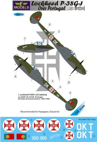LF Models C48150 Lockheed P-38G-1 over Portugal