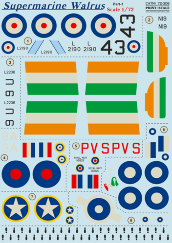 Print Scale 72-308 Supermarine Walrus