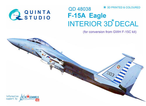 Quinta Studio QD48038 F-15A 3D-Printed & coloured Interior on decal paper