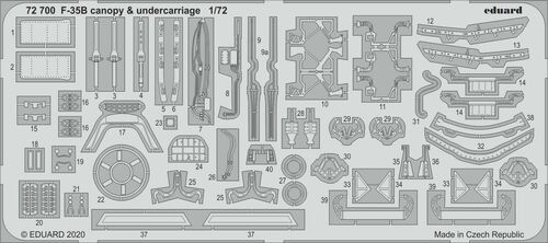 Eduard 72700 F-35B canopy & undercarriage ITALERI