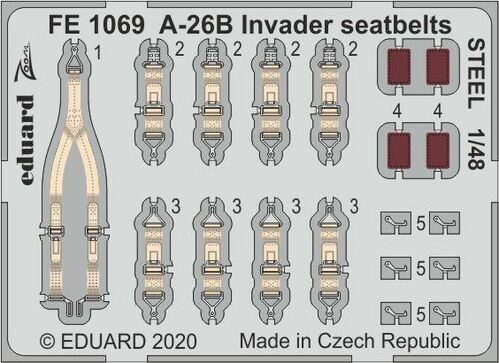 Eduard FE1069 A-26B Invader seatbelts STEEL ICM