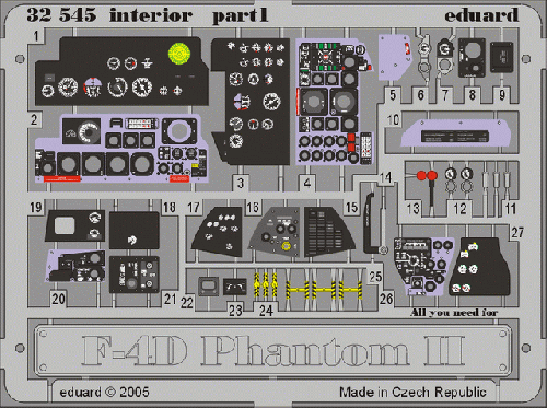 Eduard 32545 F-4D interior TAMIYA