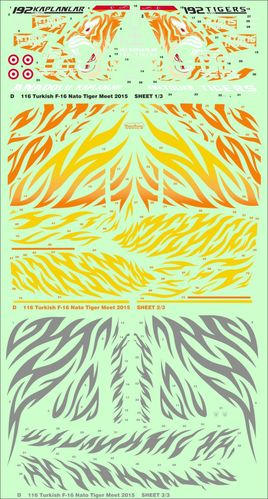 Model Maker Decals D48116 Turkish F-16 Nato Tiger Meet 2015