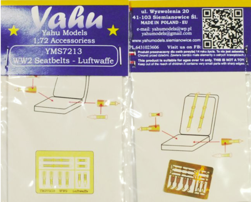 Yahu Models S7213 WW2 seat belts - Luftwaffe