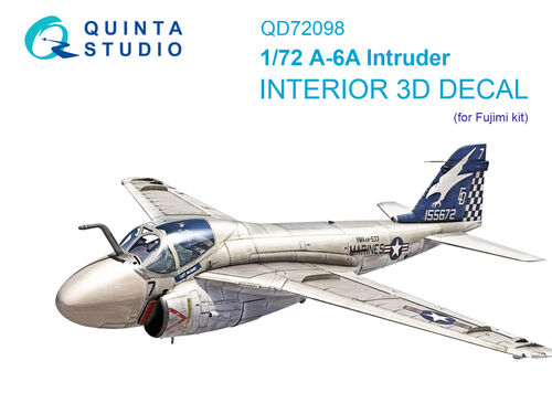 Quinta Studio QD72098 A-6A Intruder 3D-Printed & coloured Interior on decal paper (Fujimi)