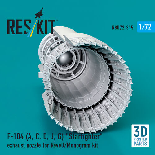 RES/KIT U72-0315 F-104 (A, C, D, J, G) 'Starfighter' Exhaust Nozzle For Revell/Monogram Kit (3D Printed)