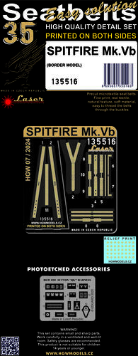 HGW Models 135516 Spitfire Mk.Vb (For Border) - Seatblets