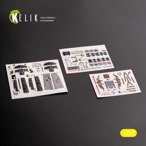 KELIK K32032 F-104 A/C - Interior 3D Decals For Italeri Kit