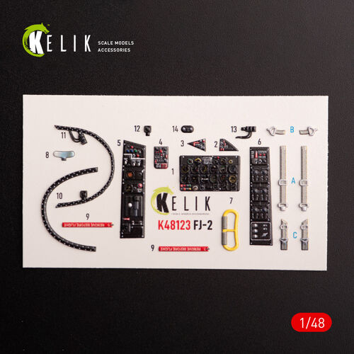 KELIK K48123 FJ-2 - Interior 3D Decals For Italeri Kit