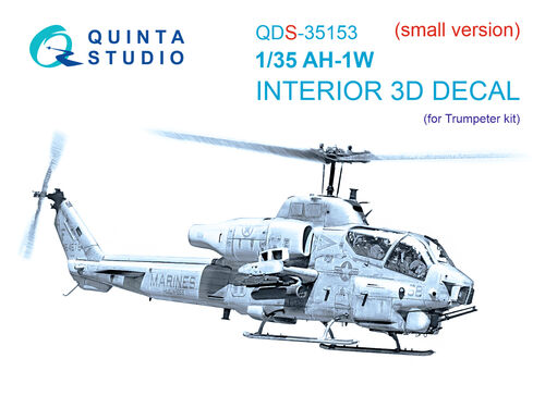 Quinta Studio QDS35153 AH-1 W - 3D-Printed & Coloured Interior on Decal Paper (for Trumpeter Kits / Small Version)