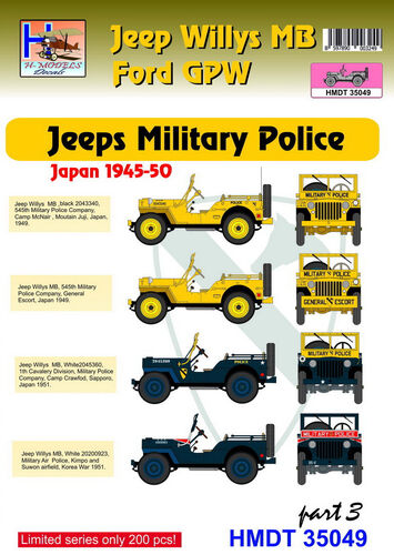 H-Model Decals T35049 Willys Jeep MB / US Ford GPW - Jeeps Military Police Part 3 (Japan 1945-50)