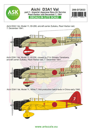 Art Scale Kit D72033 Aichi D3A1 Val Part 2 - Pearl Harbor Raid, 7. December 1941